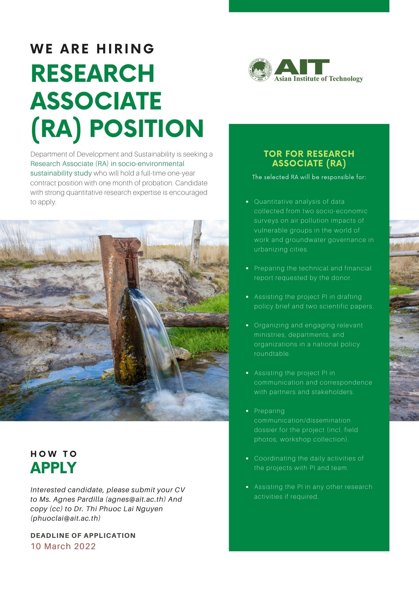 Research Associate (RA) Position at the Department of Development and ...