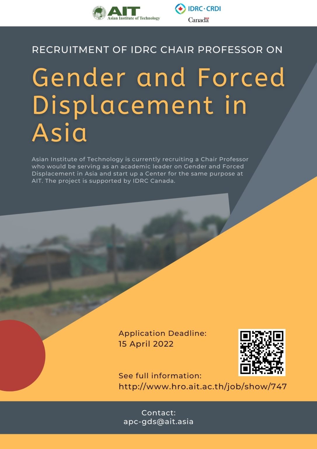 Recruitment of IDRC Chair Professor on Gender and Forced Displacement ...
